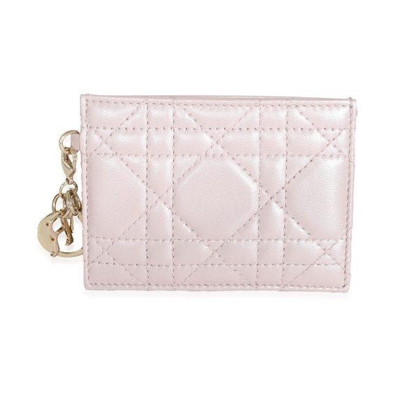 Dior | Bags | Christian Dior Metallic Pink Lady Dior Card Holder | Poshmark